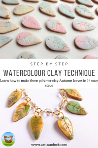 Polymer Clay Watercolour Technique – Leaf Tutorial – The Artisan Duck