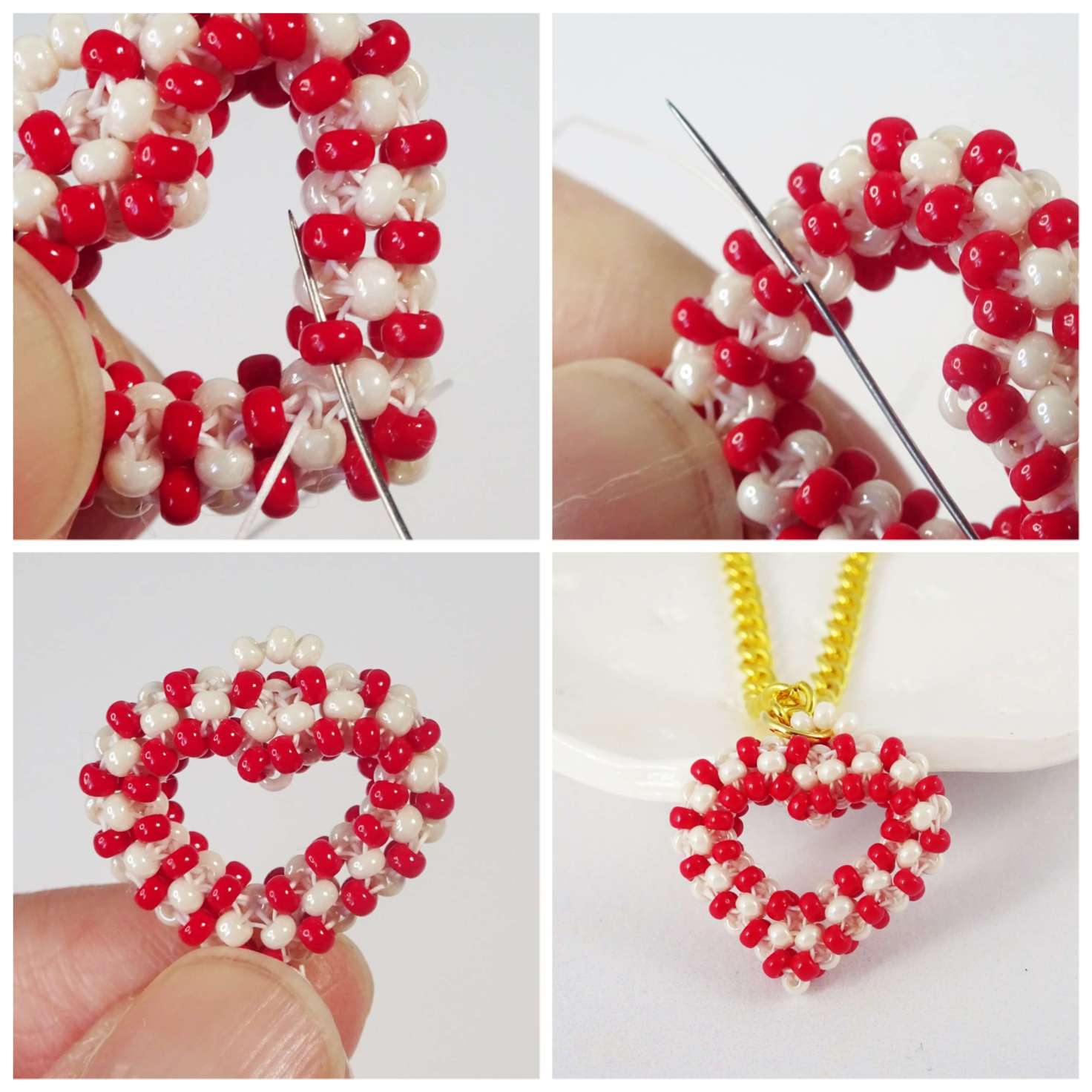 How To Make A Cubic Right Angle Weave Heart Pendant – The Artisan Duck
