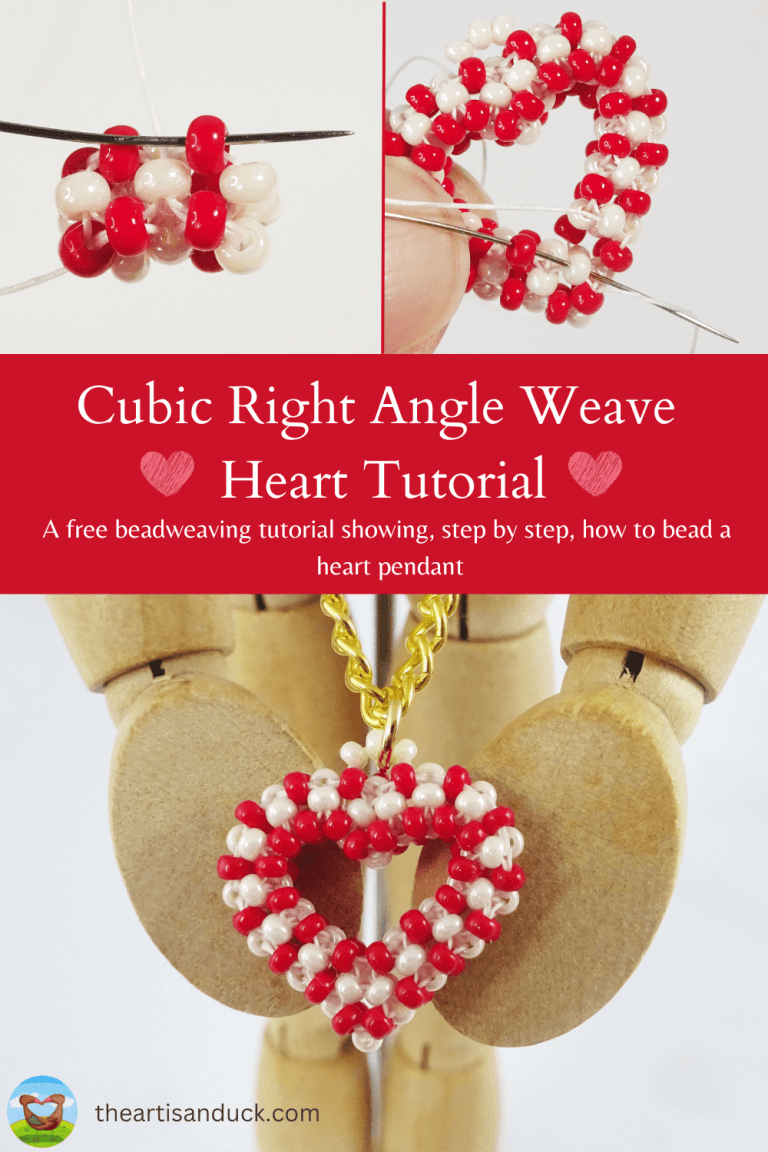 How To Make A Cubic Right Angle Weave Heart Pendant – The Artisan Duck