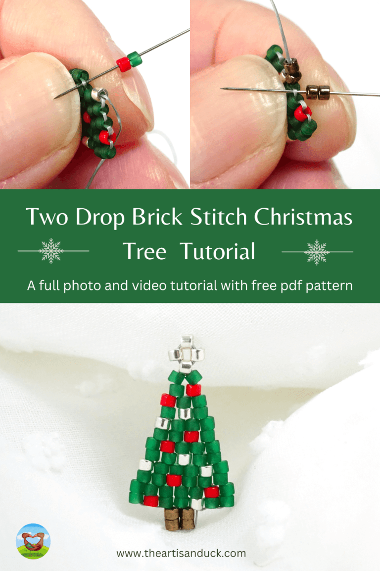Two Drop Brick Stitch Tutorial – A Christmas Tree Pattern – The Artisan ...