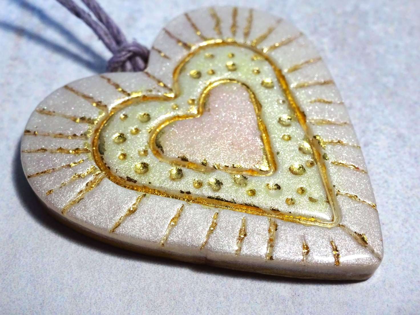 Learn How to Make a Stunning Polymer Clay Heart Wall Hanging with Gold ...