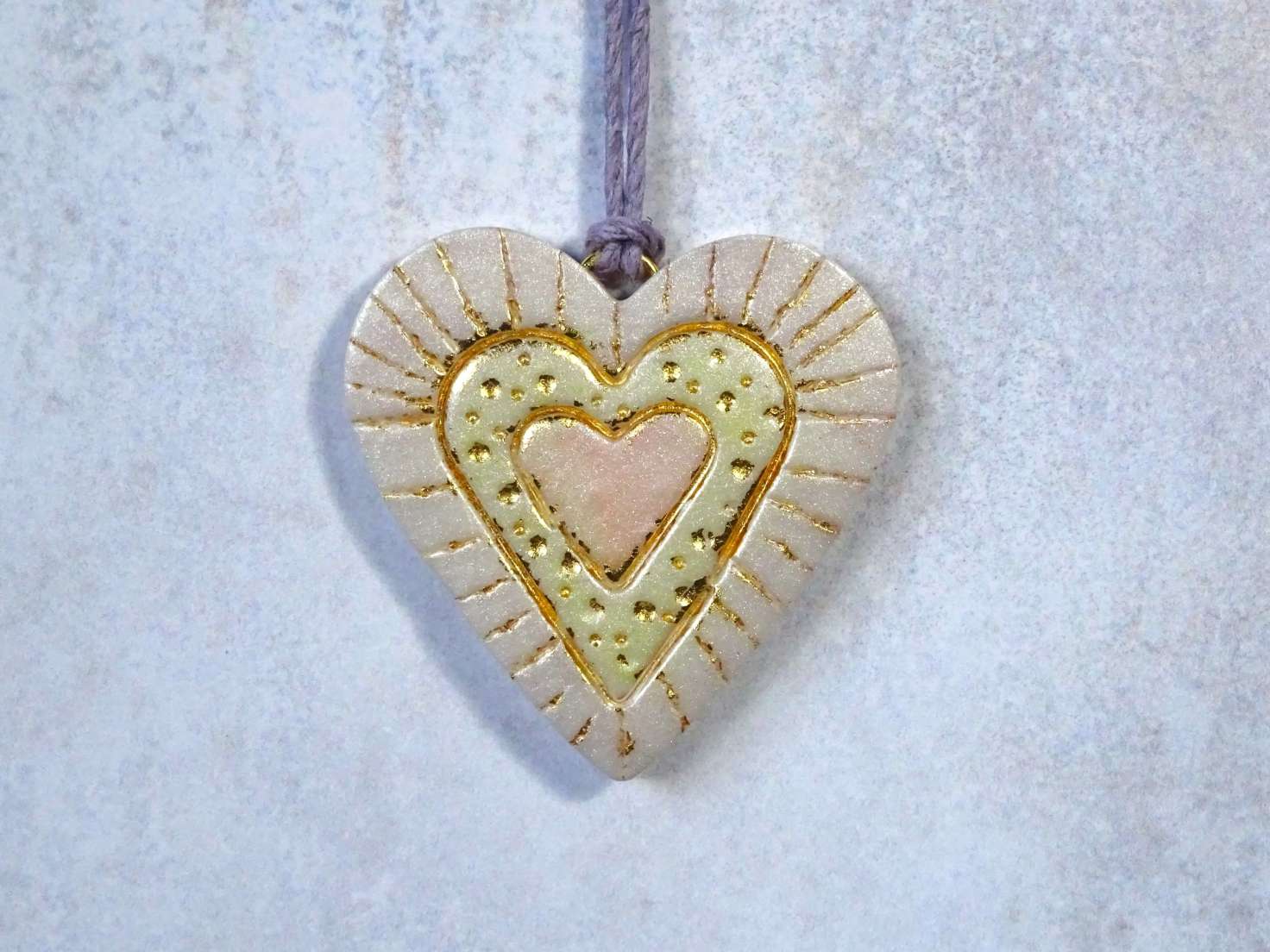 Learn How to Make a Stunning Polymer Clay Heart Wall Hanging with Gold ...