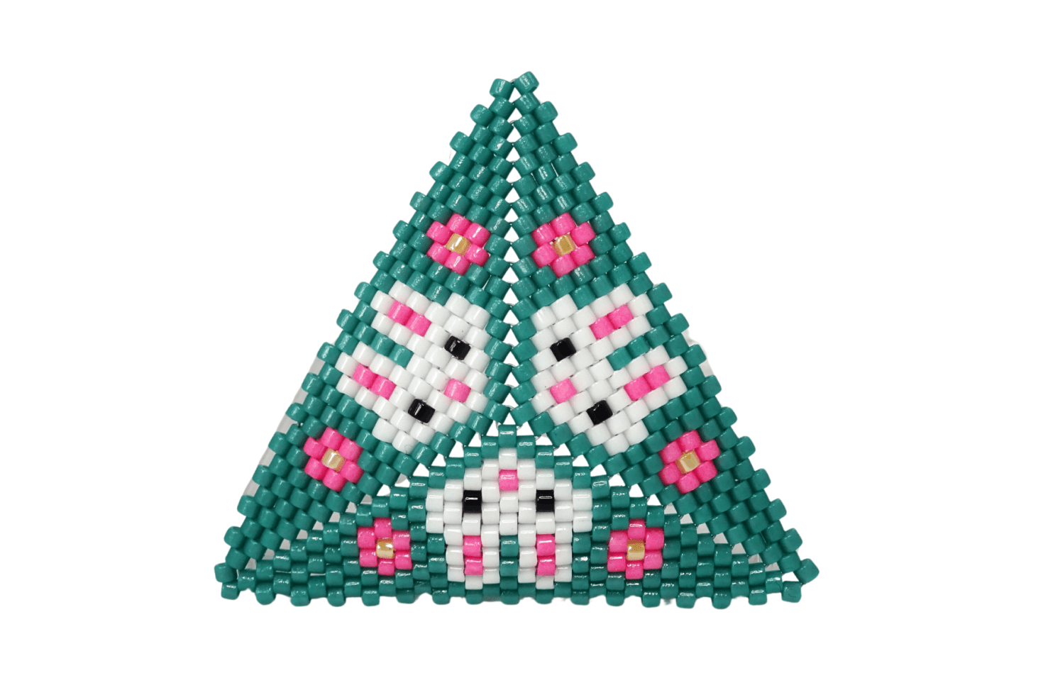 Peyote Triangle PDF Pattern – Rabbits with Flowers – The Artisan Duck