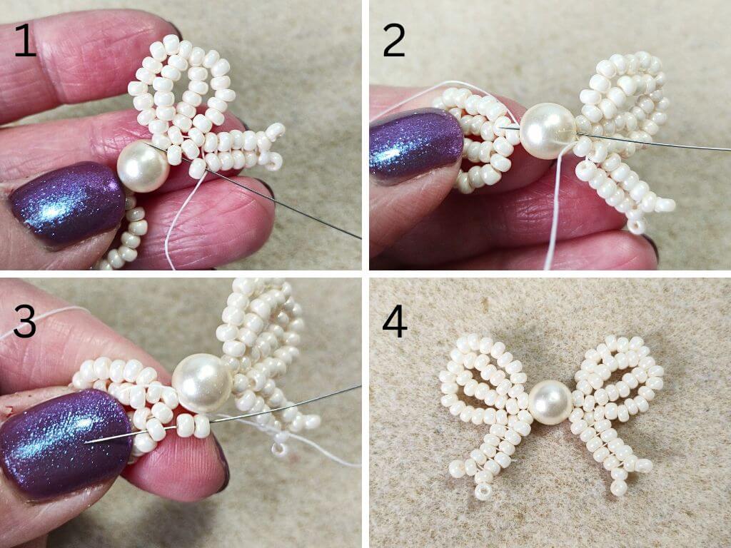 Pearl and Seed Bead Beaded Bow Tutorial | Step-by-Step Guide – The ...