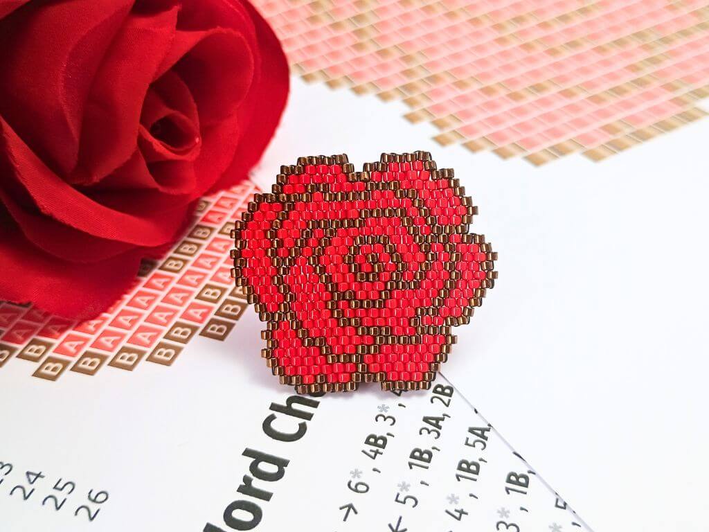 Beaded Rose – A PDF Brick Stitch Pattern – The Artisan Duck