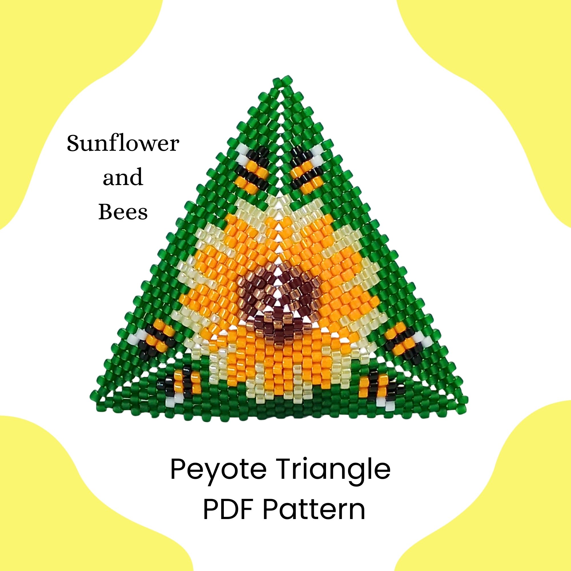 Peyote Triangle Pattern – Sunflower and Bees – The Artisan Duck